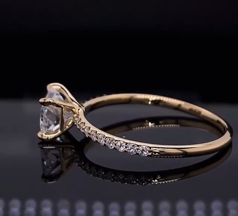 1.5 CT Radiant Cut Certified Moissanite Diamond Ring 10K 14K 18K Solid ...