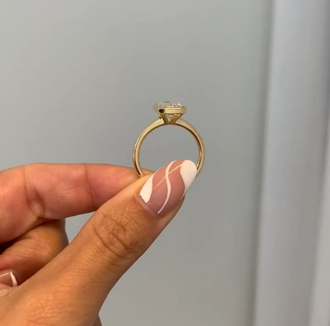 Ice Crushed 2 CT Emerald Cut Diamond Ring 10K 14K 18K Solid - Etsy