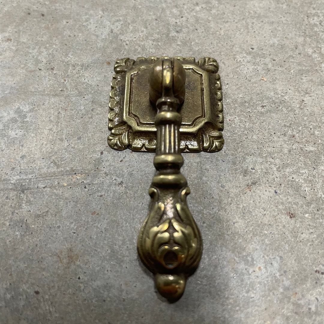 Vintage 50s 60s 2 Piece Drop Pull Solid Brass NOS - Etsy