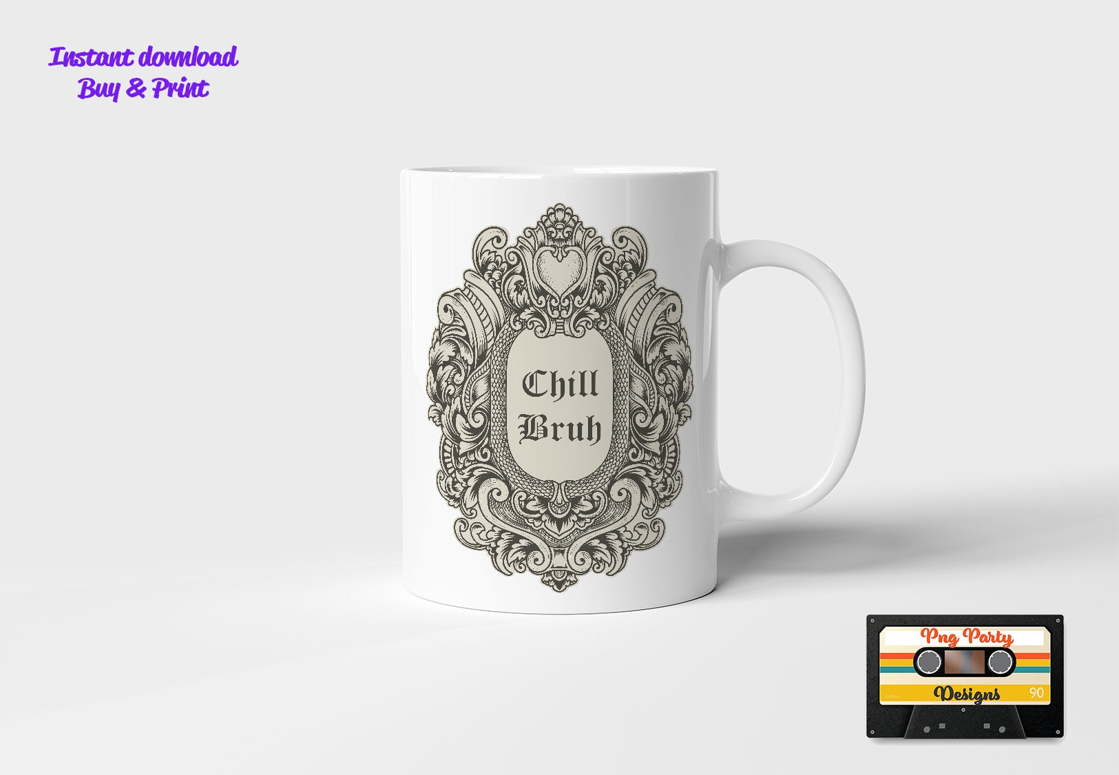 Chill Bruh Clipart, Funny Guy Print - Etsy