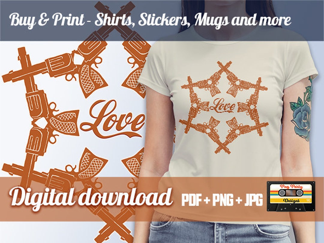 Revolver PNG Pistol Gun Art Vintage Revolver Mandala Western Png ...