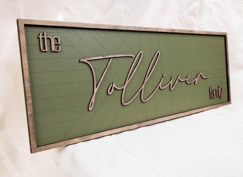 Custom 3D Family Name Sign, Boho Wooden Last Name, Anniversary Gift - Etsy