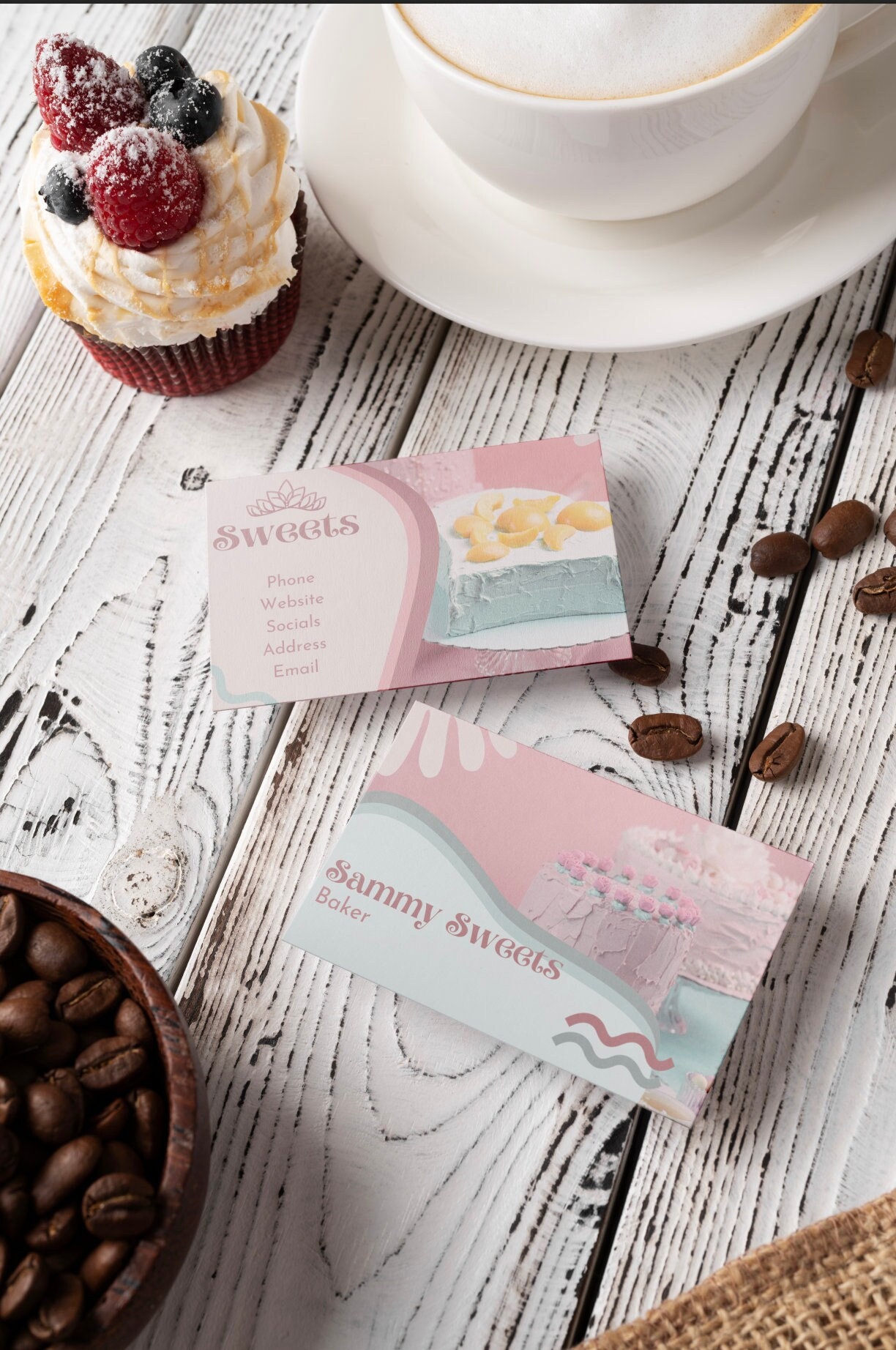 Editable Baker Business Card Template - Etsy