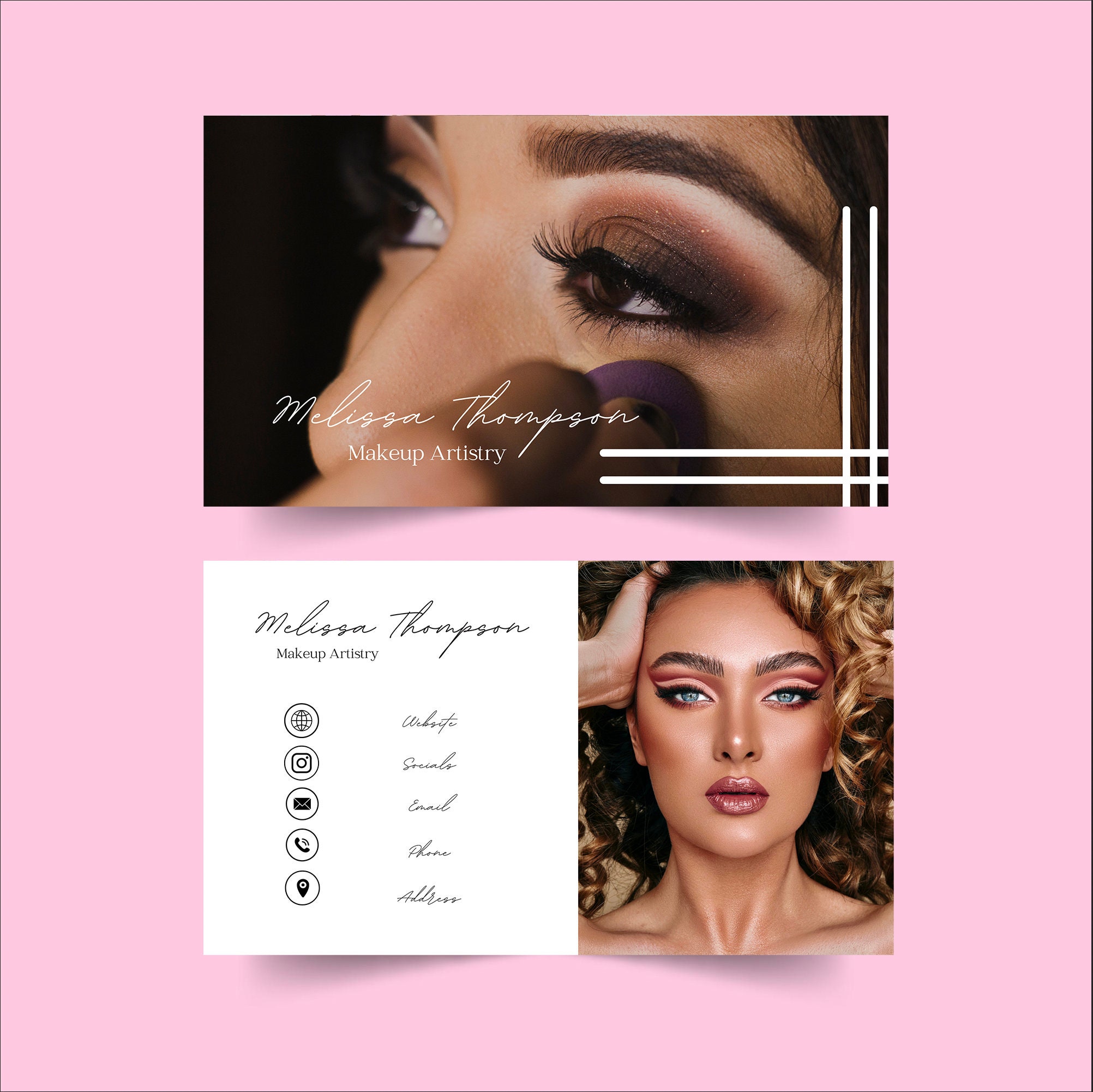 Editable Makeup Artist Business Card Template - Etsy