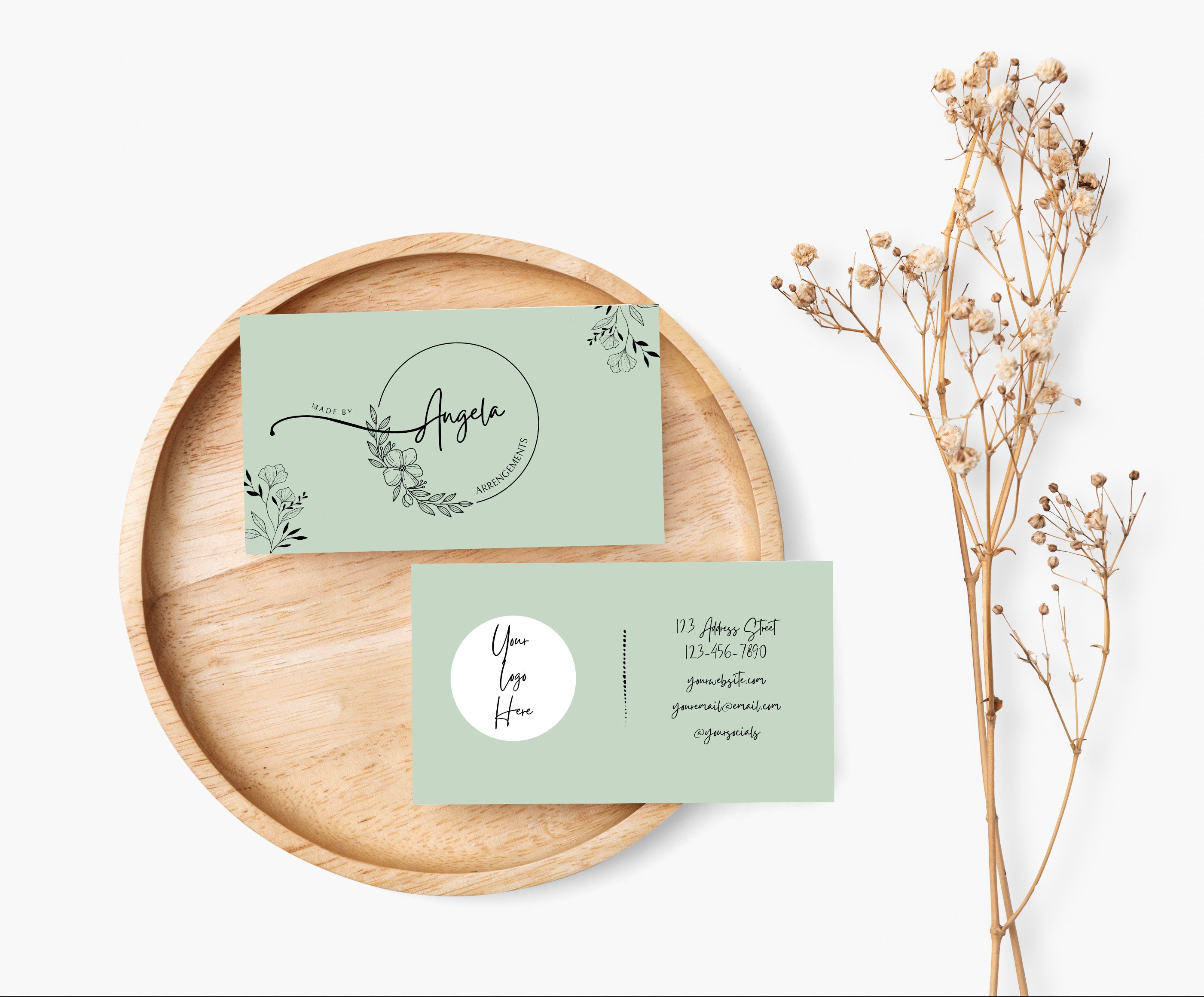 Editable Florist Business Card - Etsy