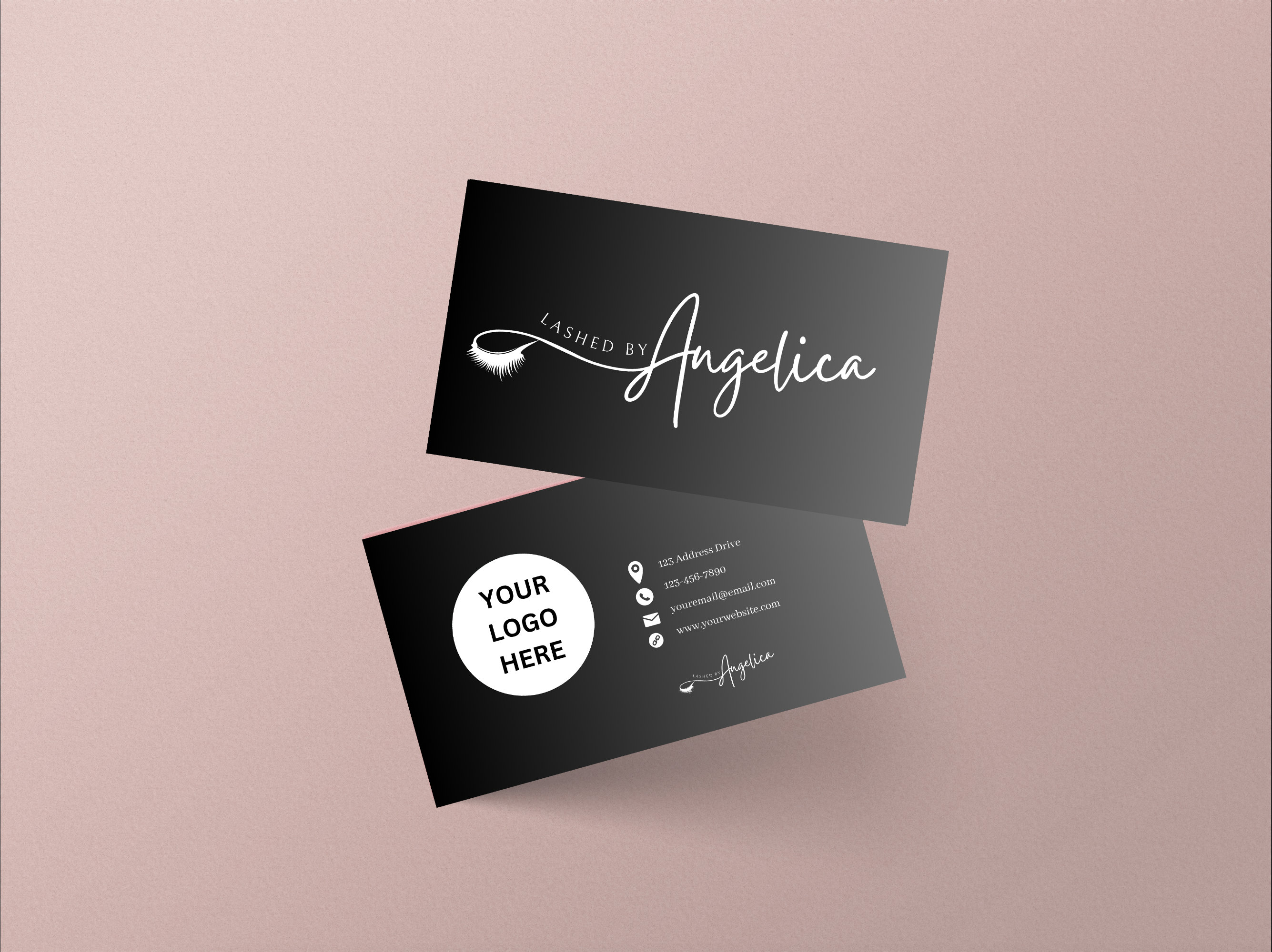 Editable Lash Tech Business Card Template - Etsy