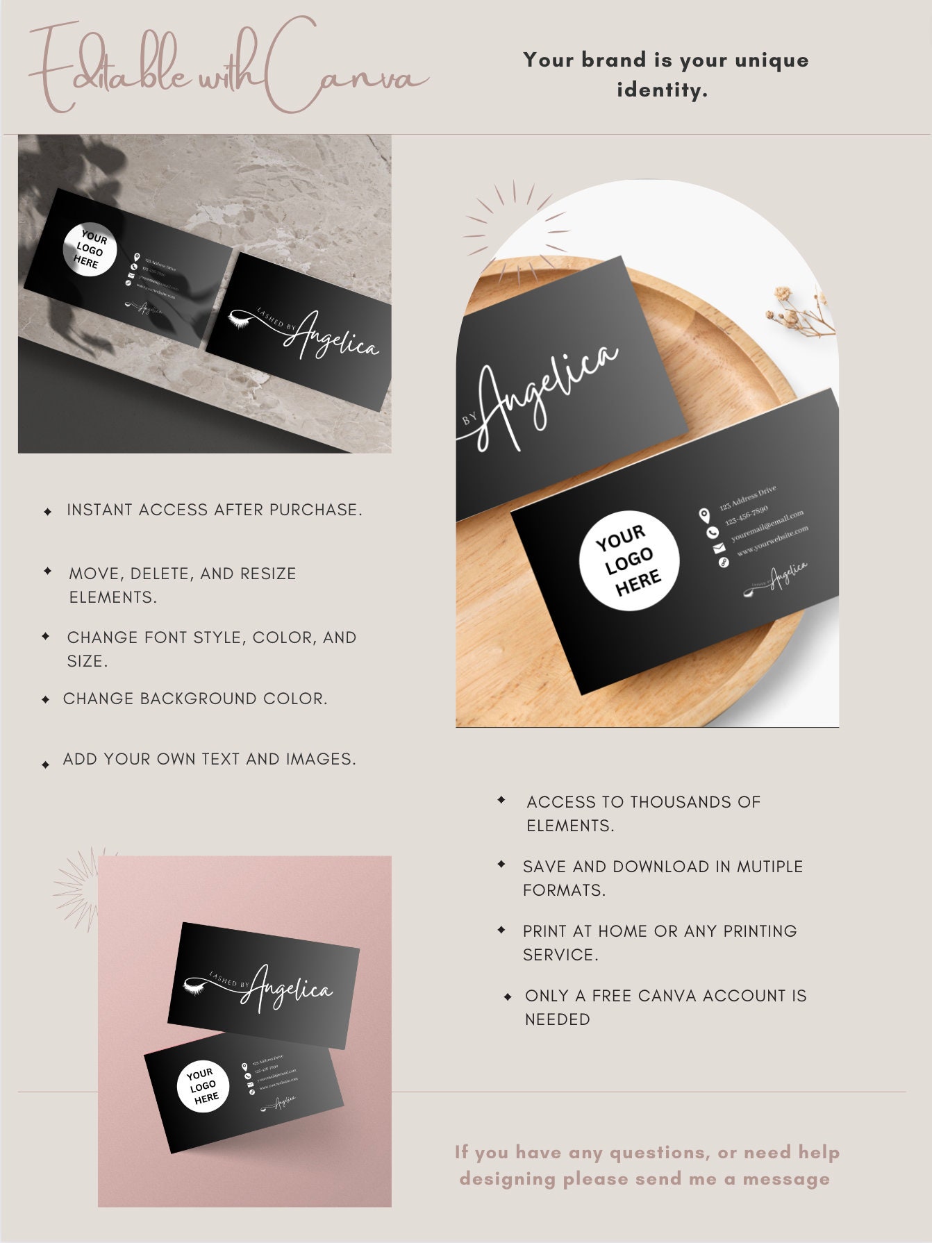 Editable Lash Tech Business Card Template - Etsy