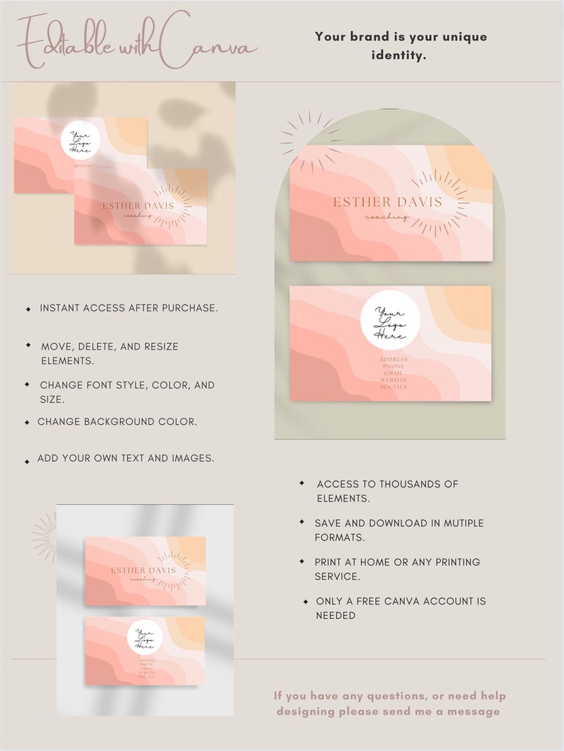 Editable Coaching Business Cards - Etsy