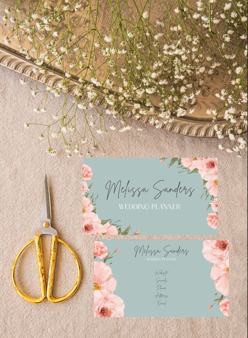 Editable Wedding Planner Business Cards Template - Etsy