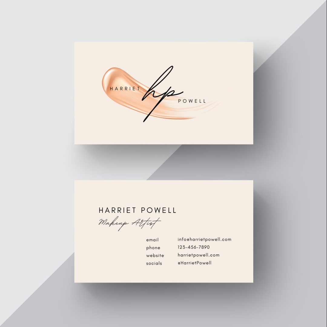 Editable Makeup Artist Business Card Template - Etsy