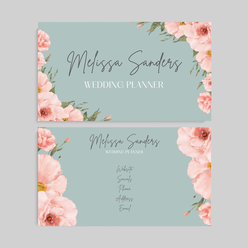 Editable Wedding Planner Business Cards Template - Etsy
