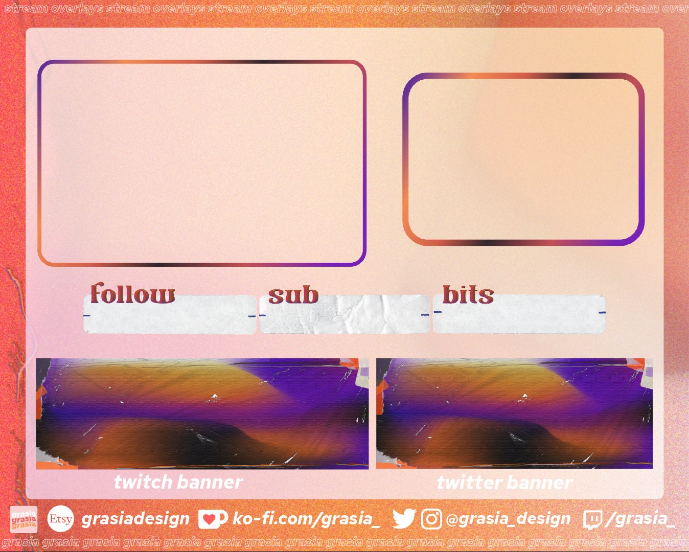 Thermal Sticker Stream Overlay Set - Twitch - Thermal, Orange and ...