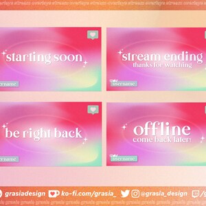 Pink Sparkle Gradient Overlay Stream Pack - Twitch - Cute Pink and Mint ...