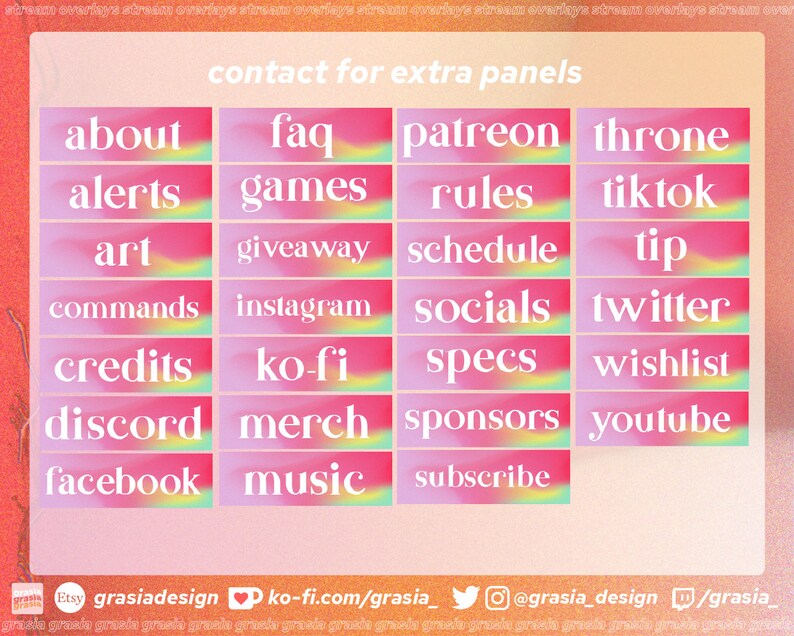 Pink Sparkle Gradient Overlay Stream Pack - Twitch - Cute Pink and Mint ...