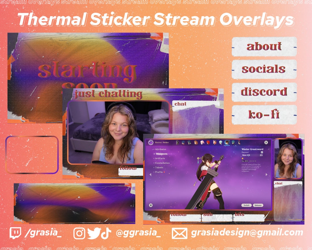 Thermal Sticker Stream Overlay Set Twitch Thermal Orange - Etsy Australia
