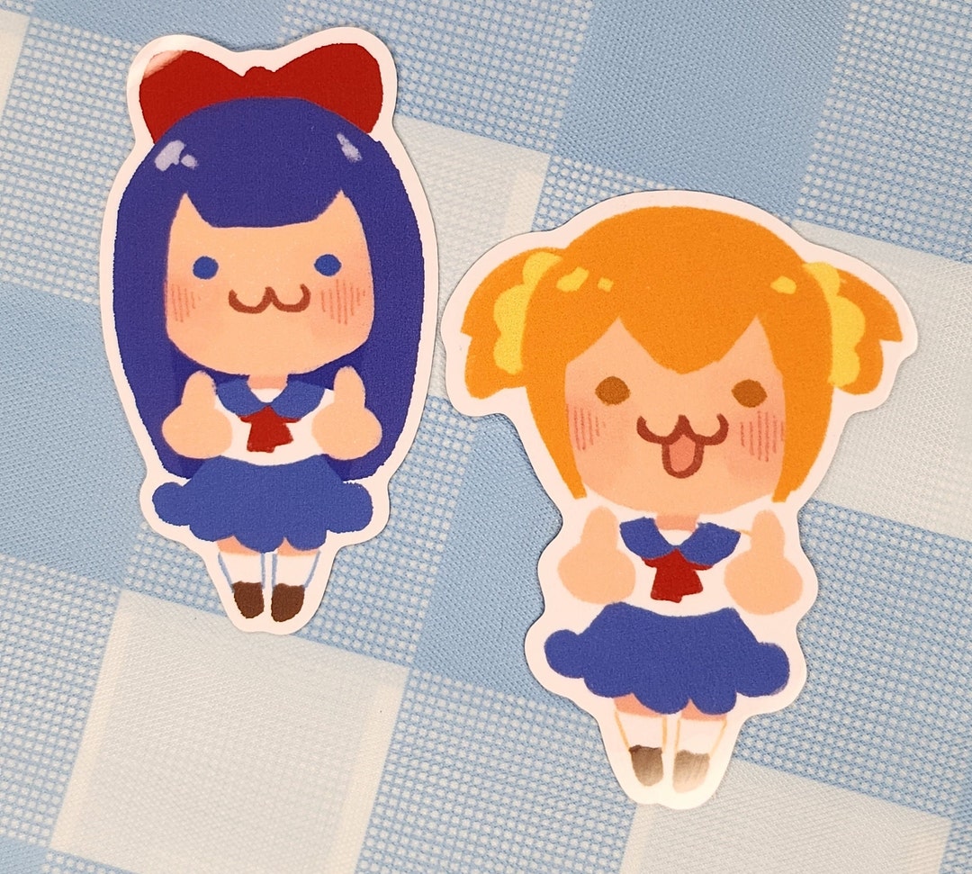 Pop Team Epic Popuko Pipimi 2.5" Vinyl Die Cut Stickers - Etsy
