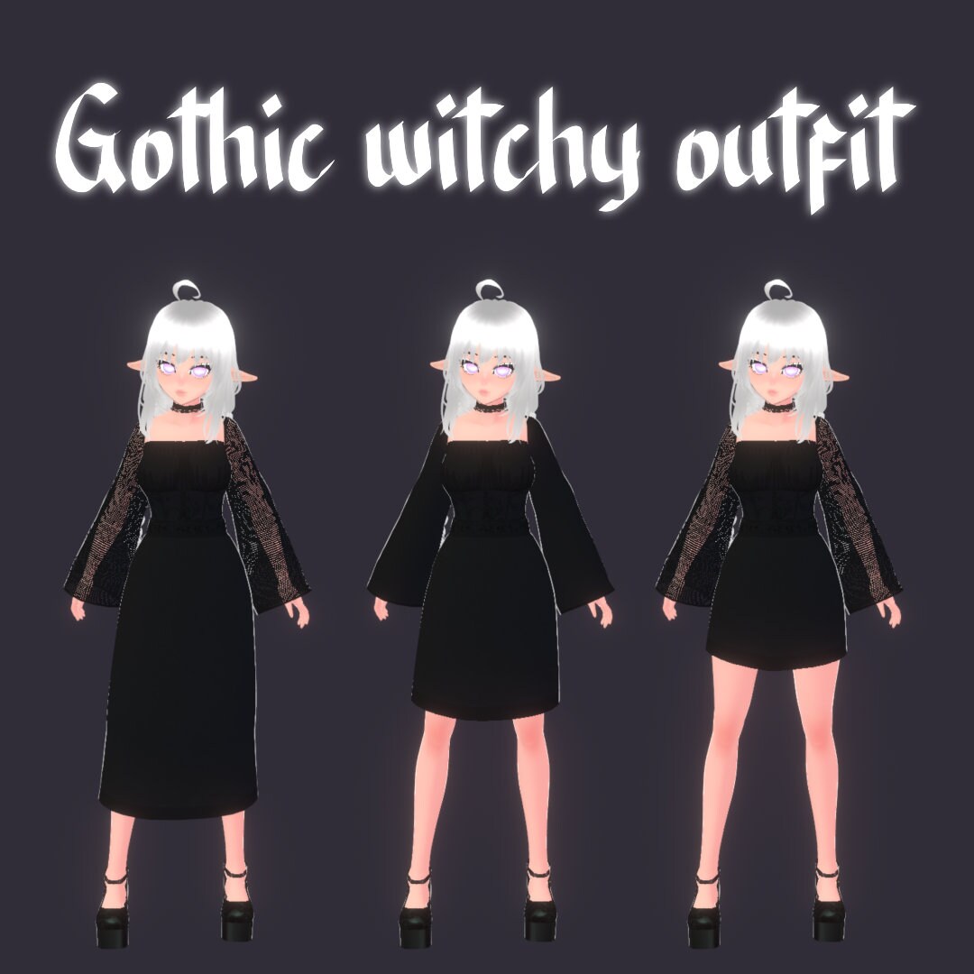 Vroid | Gothic Witchy Outfit Set - Etsy