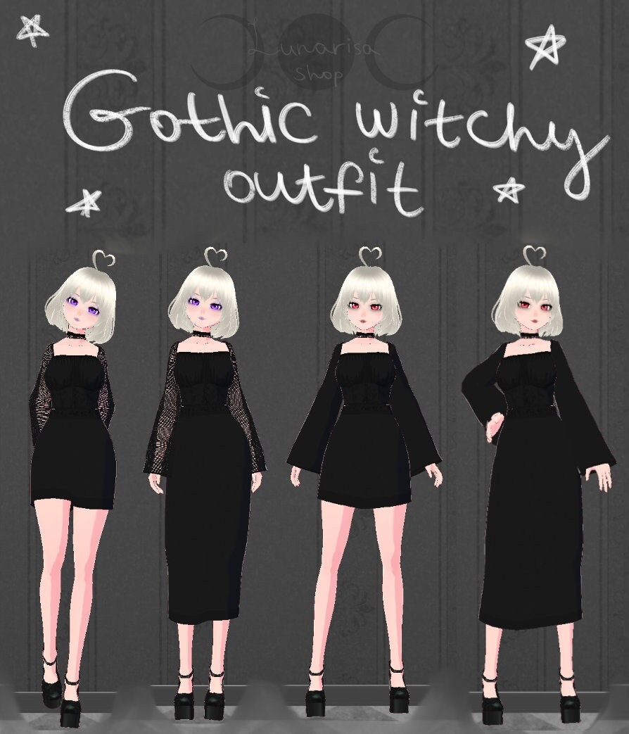 Vroid Gothic Witchy Outfit Set - Etsy