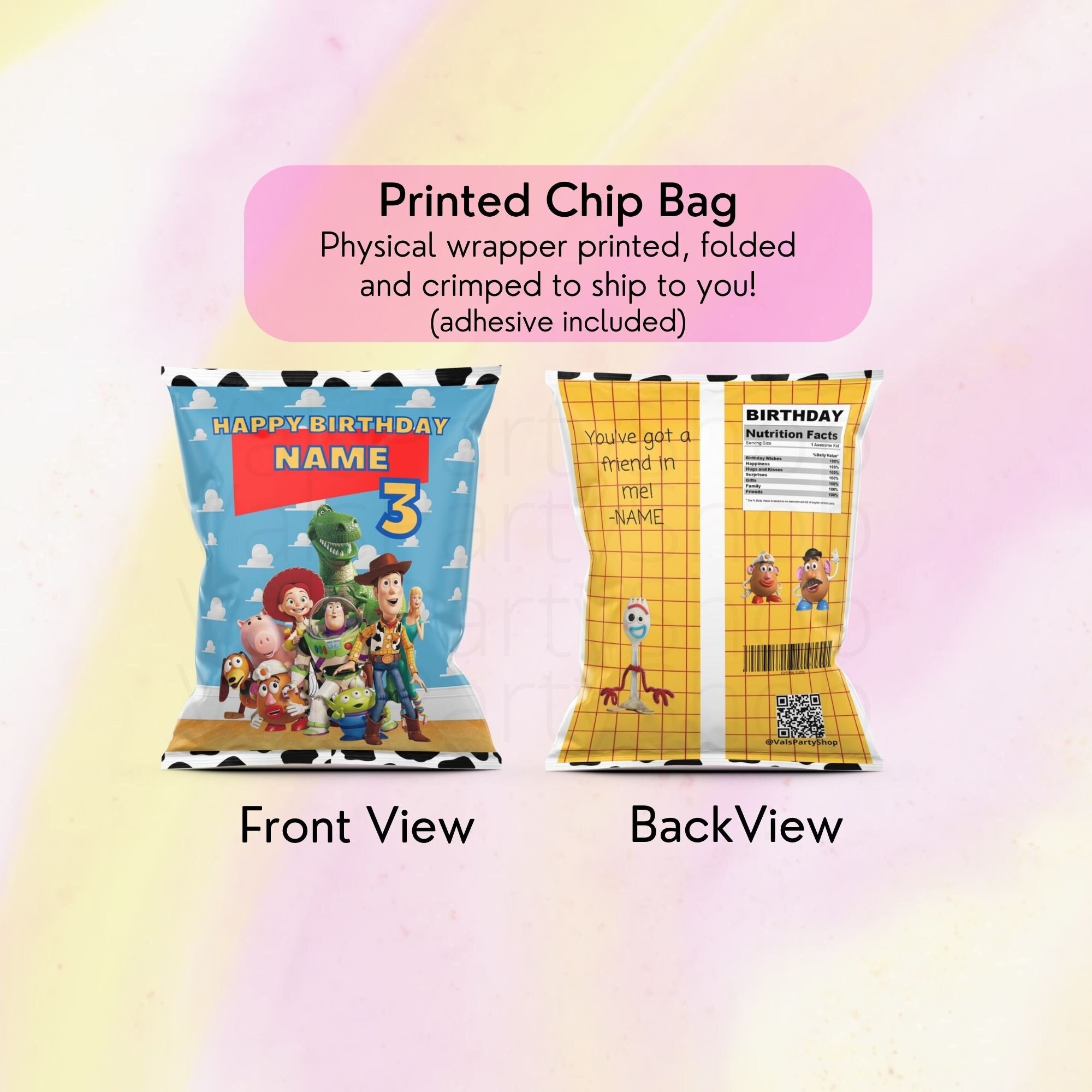 Toy Story Inspired Chip Bag Wrapper Custom Chip Bag Kids - Etsy
