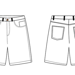 Streetwear Baggy Jean Shorts Jorts Denim Template Vector Mock Up, Tech ...