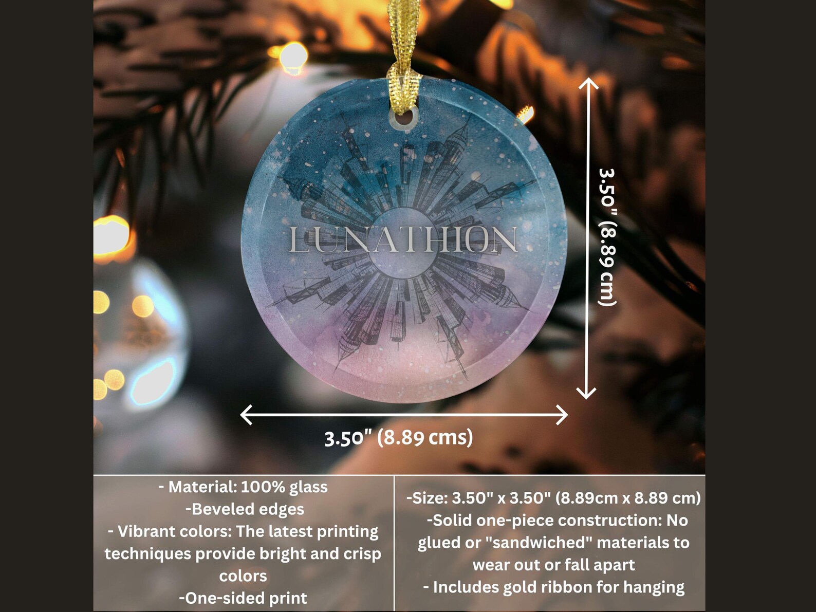 Lunathion Glass Christmas Ornament Crescent City Merch Fantasy Book ...
