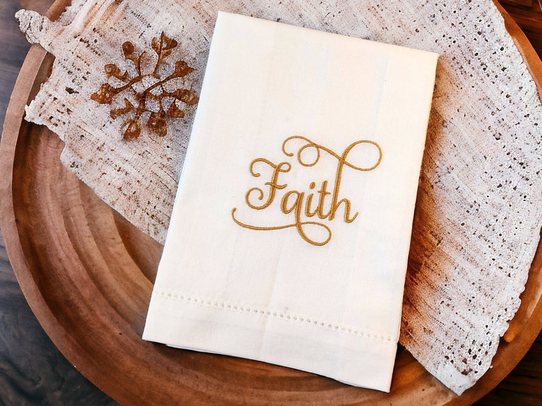 Christmas Sayings, Embroidered Cloth Cotton Napkins - Etsy