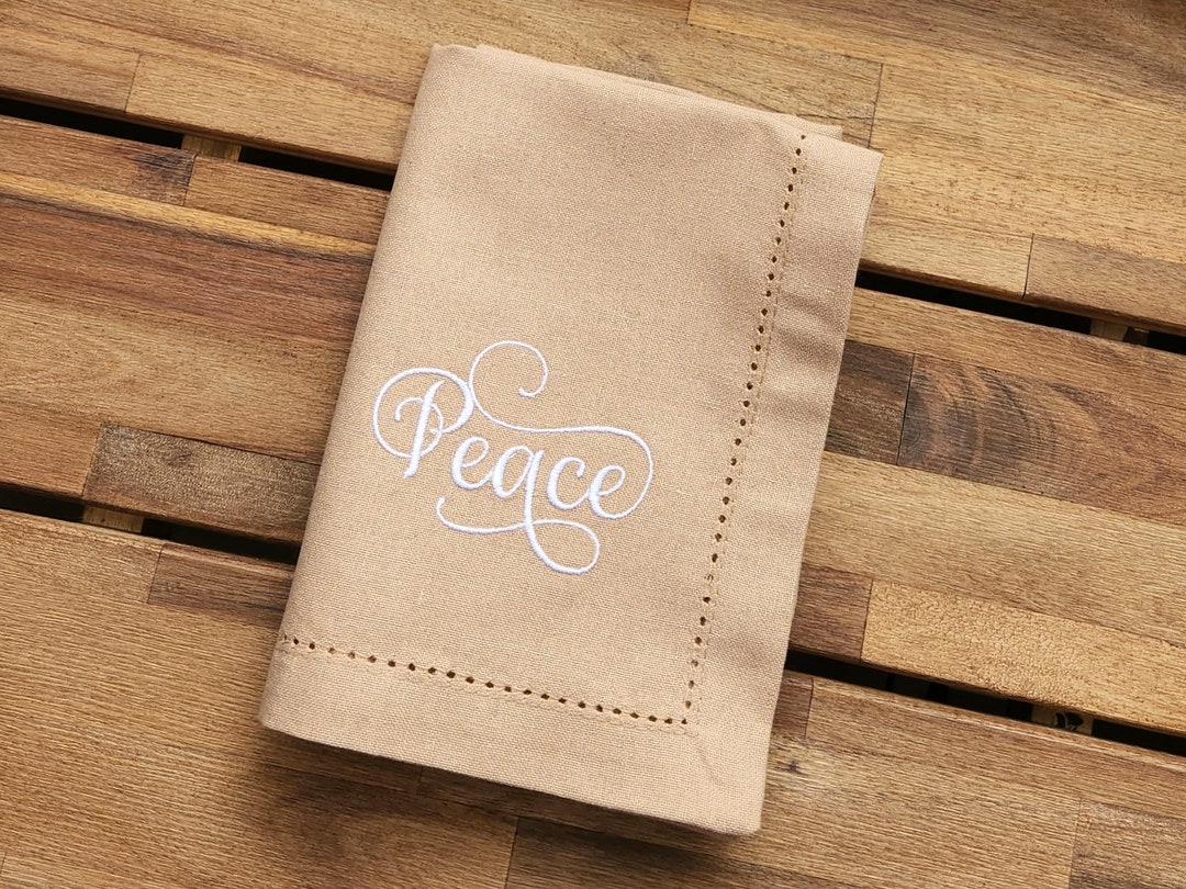 Christmas Sayings, Embroidered Cloth Cotton Napkins - Etsy