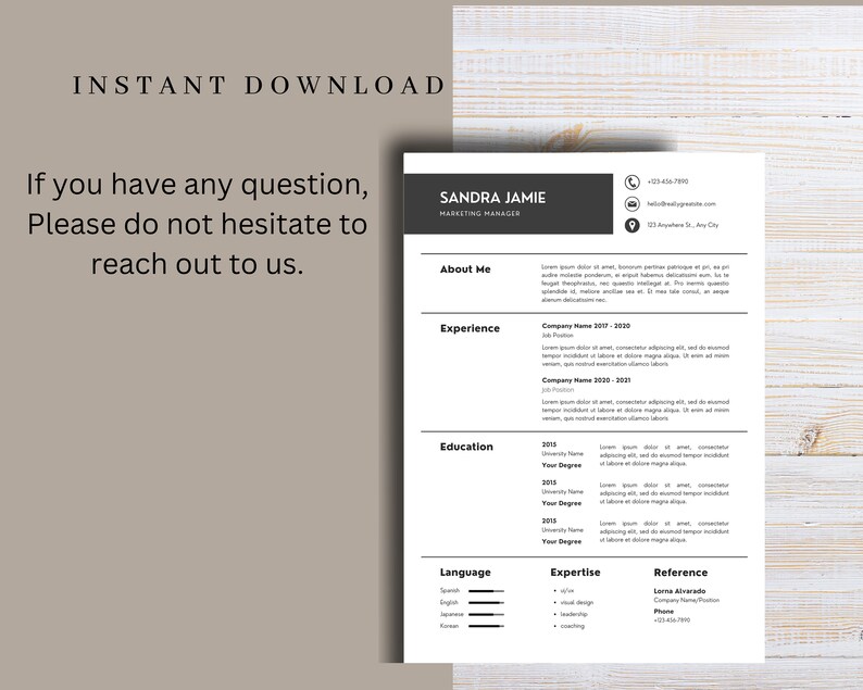 Resume Google Doc, Simple Modern Resume, Cv Template Word, Cv Google ...