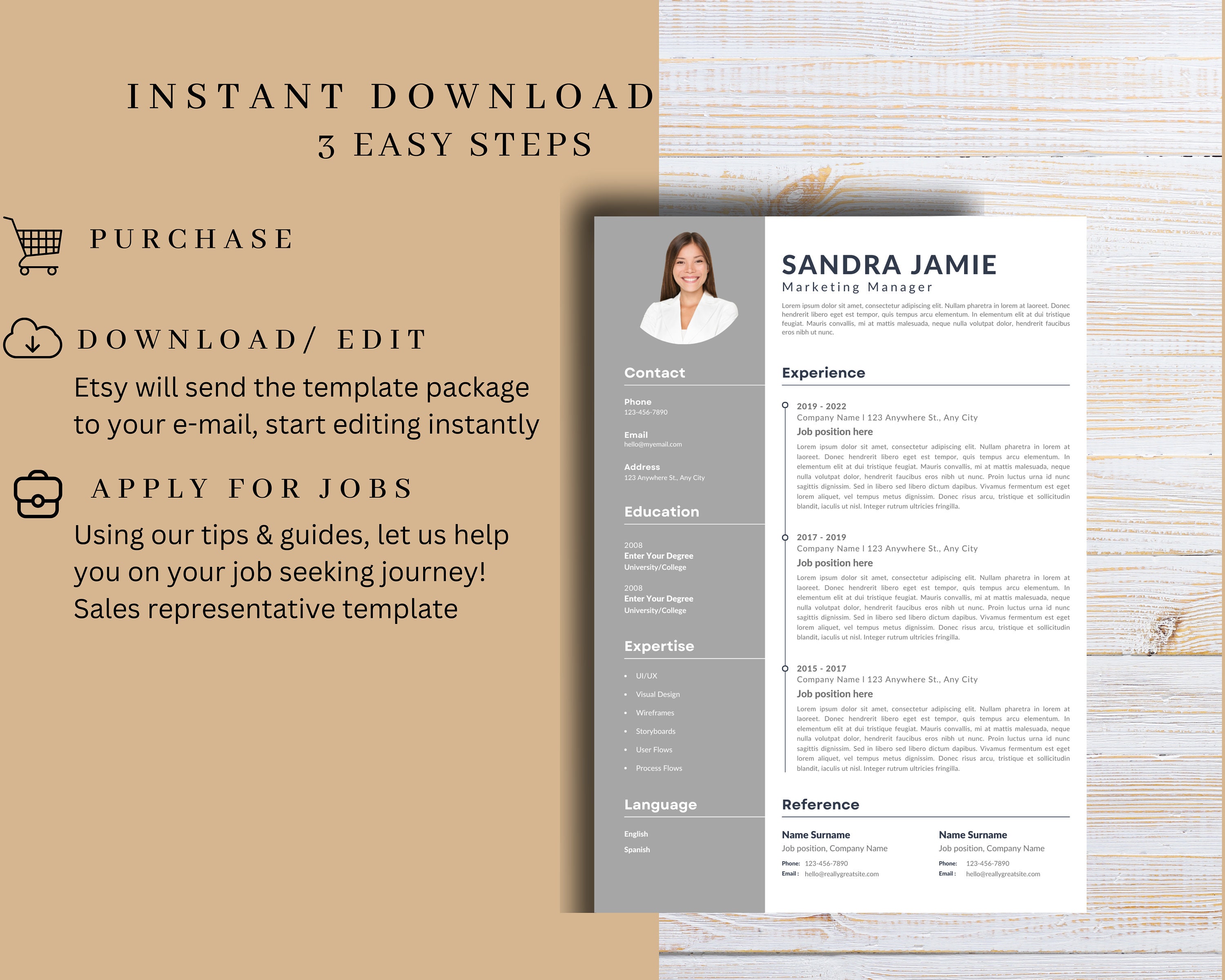 Modern Photo Resumes, Headshot Resume, Resume Google Docs, Cv Template ...