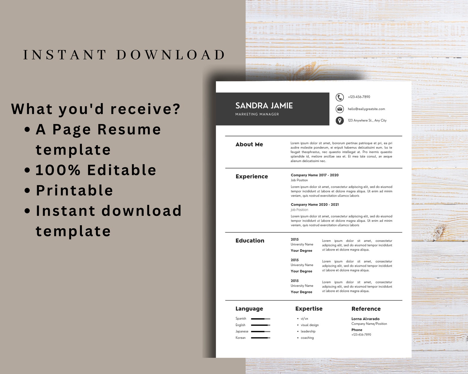 Resume Google Doc, Simple Modern Resume, Cv Template Word, Cv Google ...