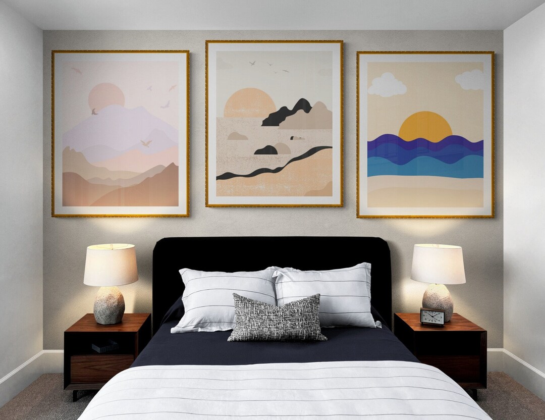 Abstract Landscape, Boho Wall Art, Abstract Wall Art, Boho Landscape ...