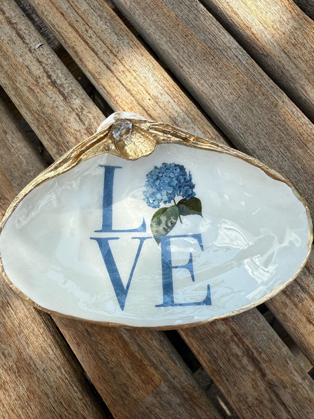Extra-large Clam Shell, LOVE Hydrangea - Etsy