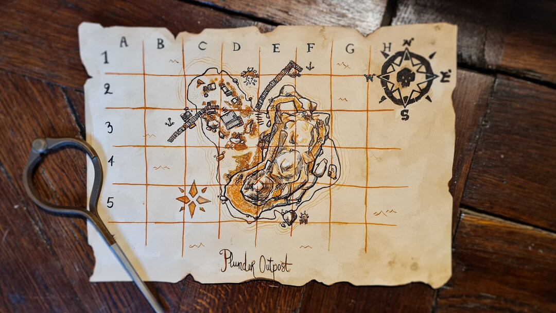 Sea of Thieves Inspired Map of Plunder Outpost - Etsy