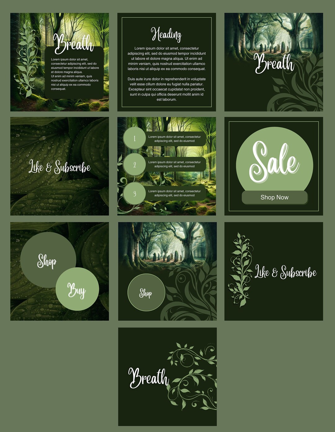 Social Media Canva Template - Nature Theme - Etsy