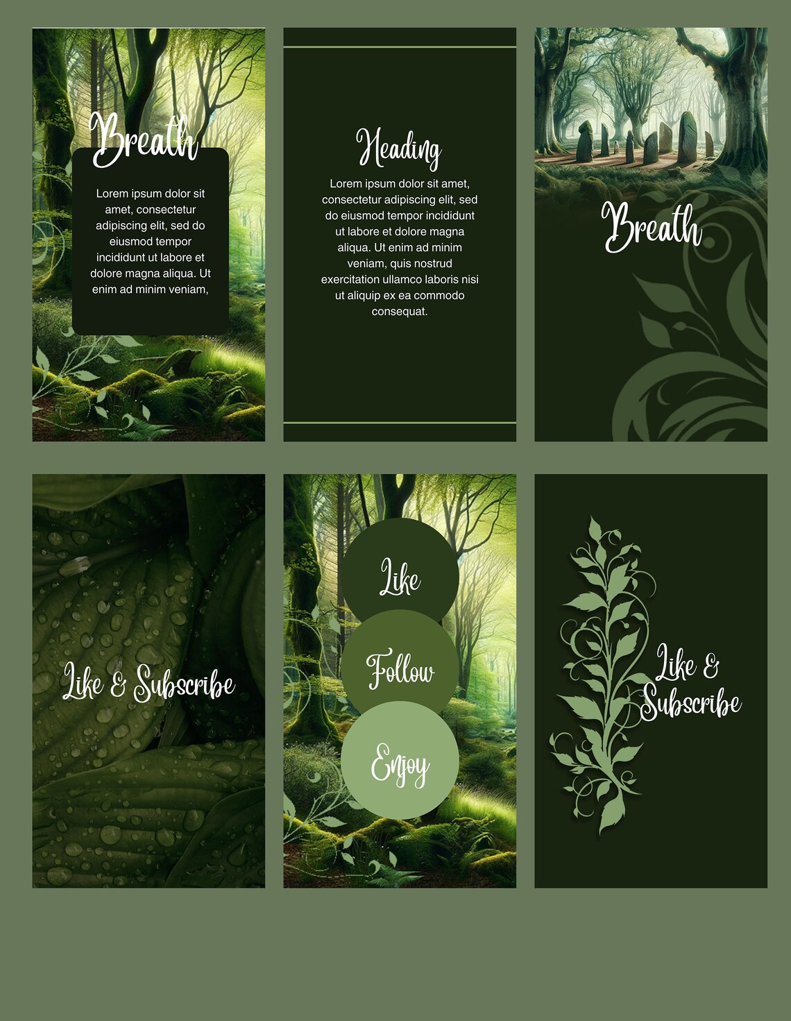 Social Media Canva Template - Nature Theme - Etsy