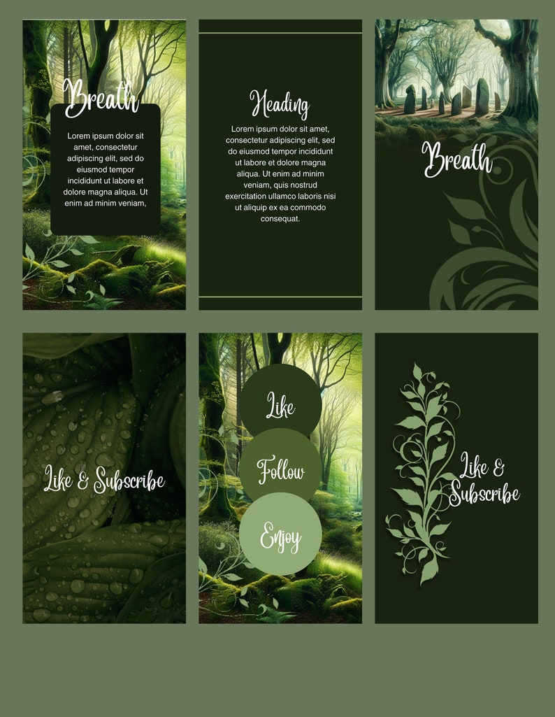 Social Media Canva Template - Nature Theme - Etsy