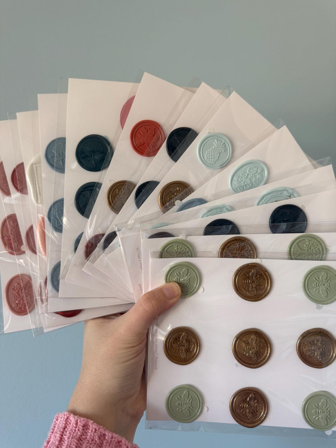 Set of 9 Wax Seal Stamp Sticker, Flower Wax Seals, Wax Seal, Stationery ...