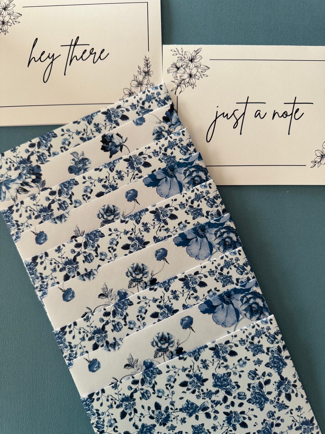 Blue Chinoiserie Floral Stationery Set: Handmade Envelopes, 4.5x6 Cards ...