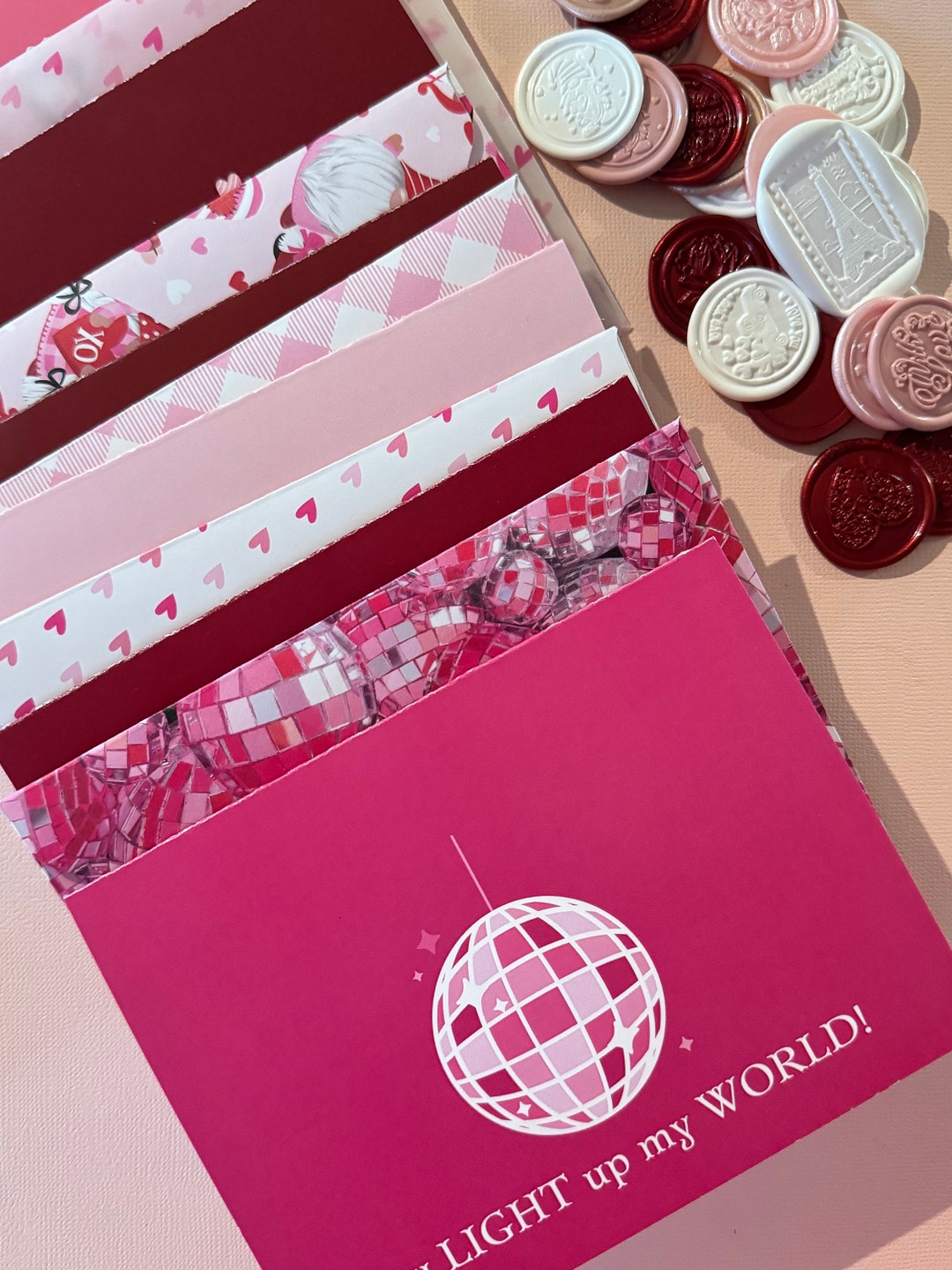 Valentine Stationery W/ Handmade Envelopes, 4.5 X 6 Cards, Happy ...