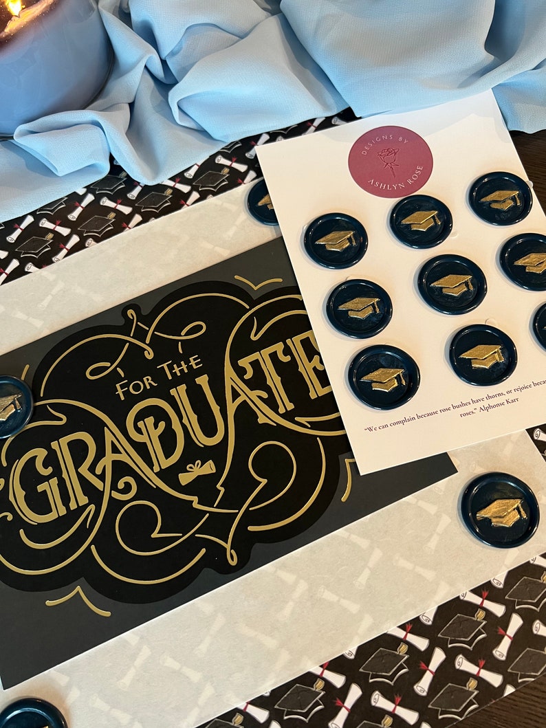 Graduation Cap Celebration Wax Seal Stamp Sticker Graduation - Etsy