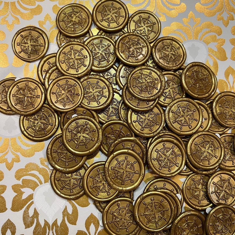Wax Seal Compass Stickers - Etsy