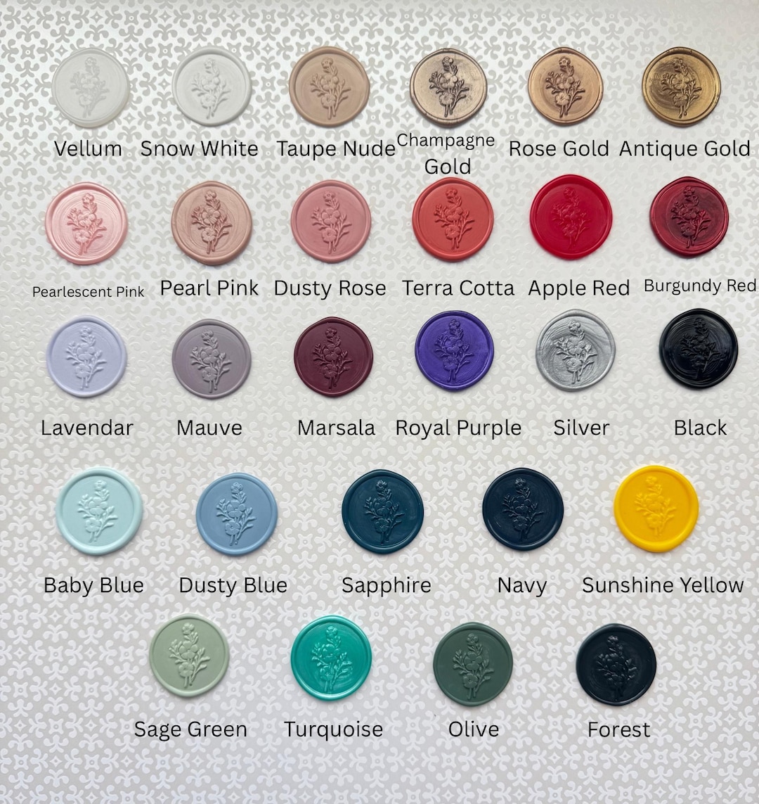 Wax Seal Sample Pack, 27 Colors, Handmade Seals - Etsy