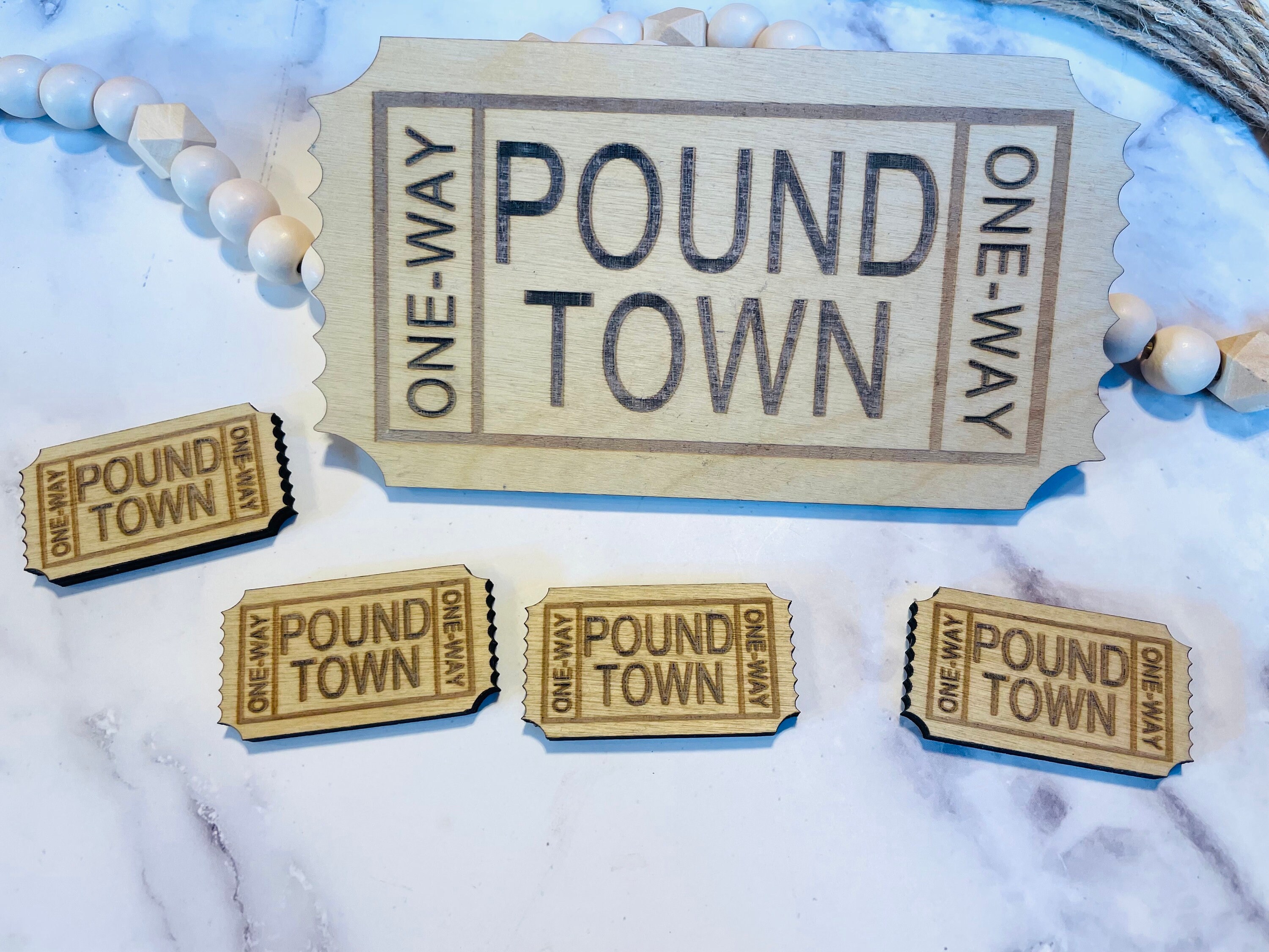 Laser Engraved Wooden Pound Town Ticket: Adult Gag Gift - Etsy