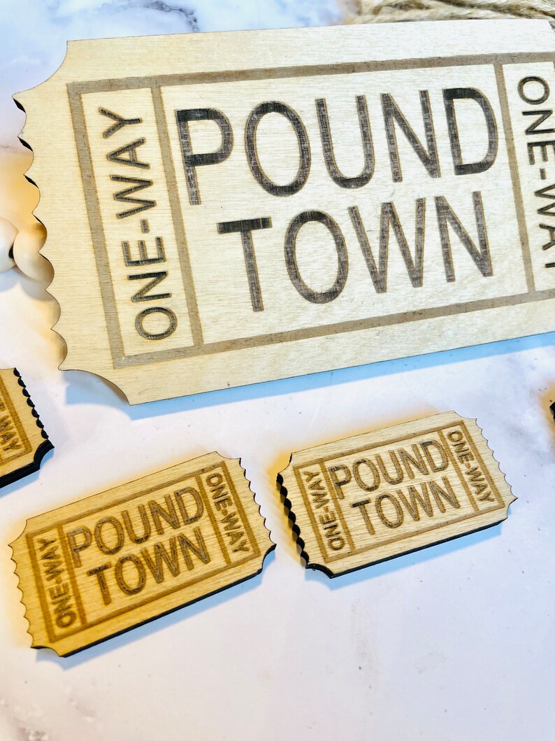 Laser Engraved Wooden Pound Town Ticket: Adult Gag Gift - Etsy