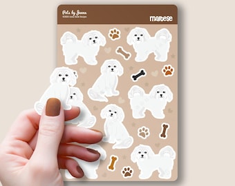 Maltese Puppy Sticker, Vinyl Sticker, Maltese Puppy, Dog Lover Sticker ...