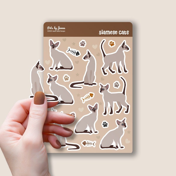 Siamese Cat Stickers - Etsy
