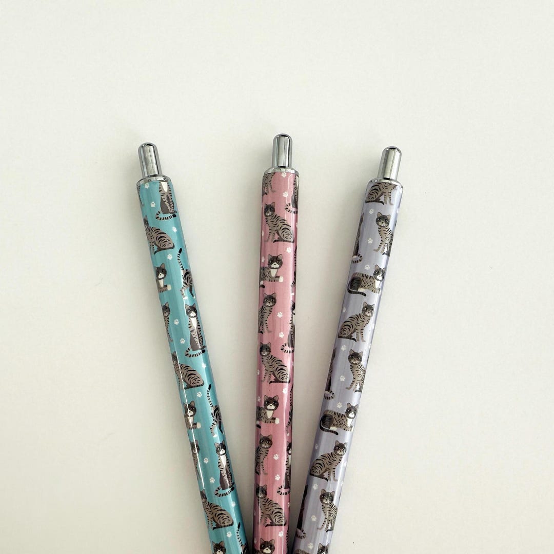 Tabby Cats GEL Pen Epoxy Resin Pen Cute Brown Tabby Cat Gift - Etsy