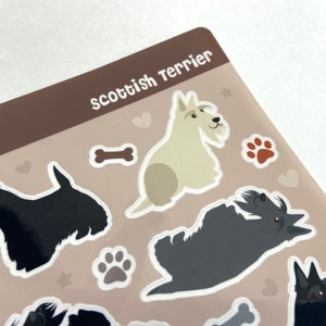 Scottish Terrier Sticker Sheet: Glossy Vinyl Scottie Dog Stickers - Etsy