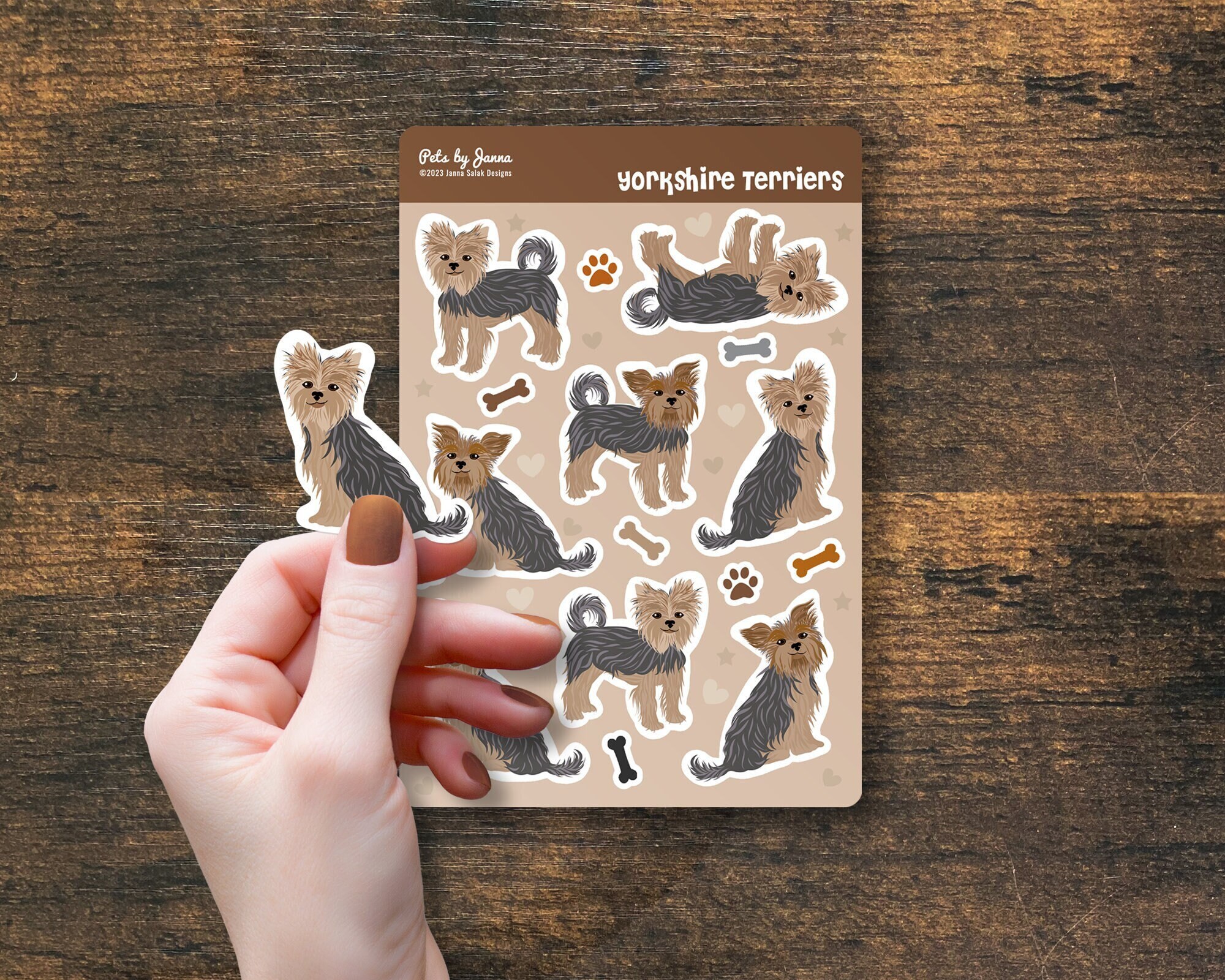 Yorkshire Terrier Sticker Sheet: Glossy Vinyl Yorkie Dog Stickers - Etsy