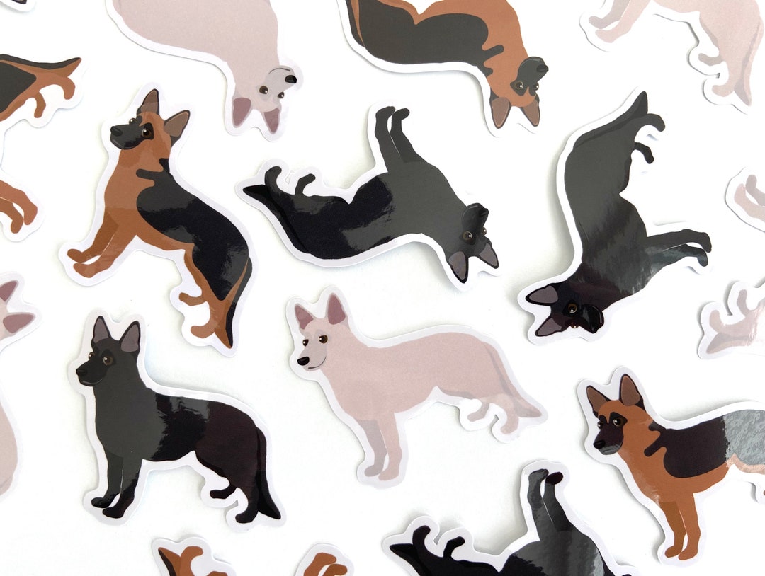 German Shepherd Sticker Waterproof Vinyl Sticker Black and White German ...